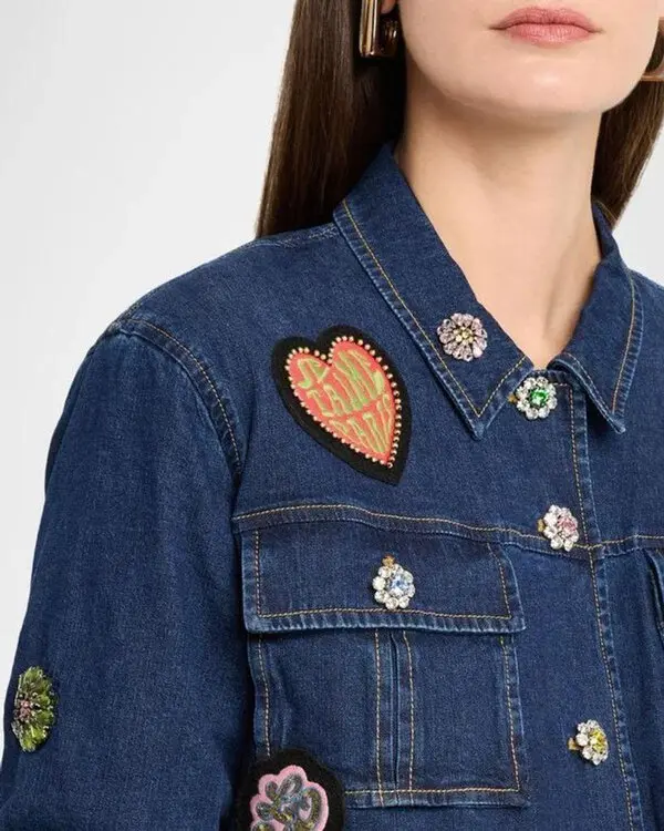 Cinq À Sept Vera Retro Love Denim Jacket