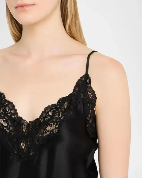 Christine Lingerie Lace-trim Silk Romper - Kohl/kohl