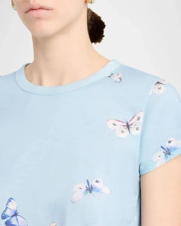 Rag & Bone All-over Butterfly Graphic Tee - Ltblm