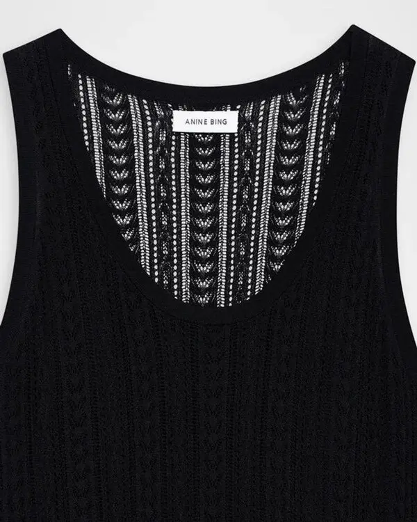 ANINE BING Arie Open-knit Maxi Dress
