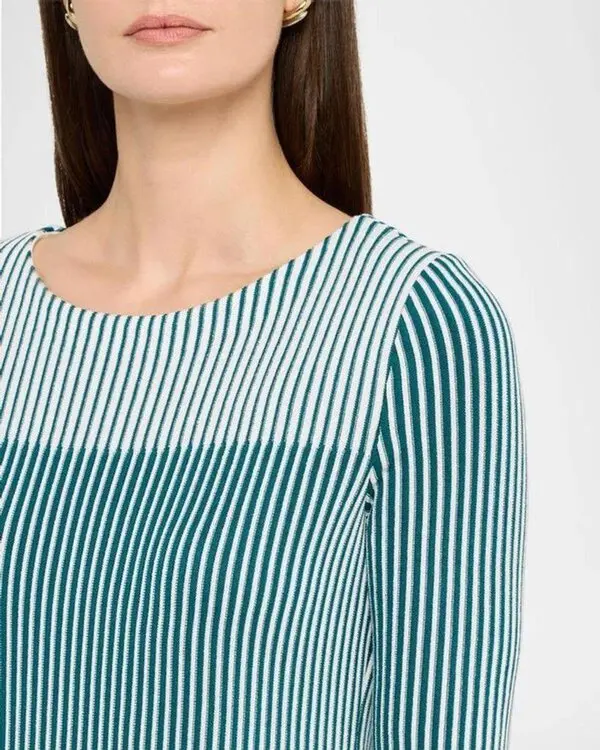 Misook Two-tone Striped Knit Tunic