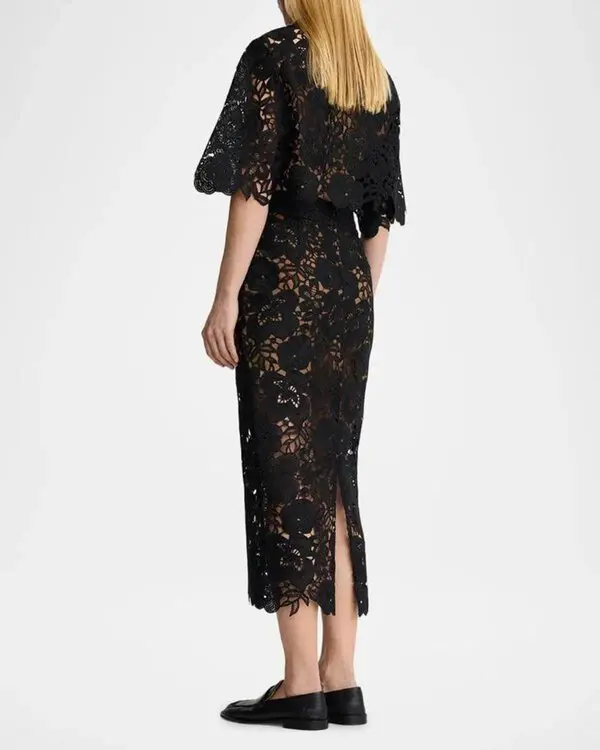 Smythe Guipure Lace Pencil Skirt