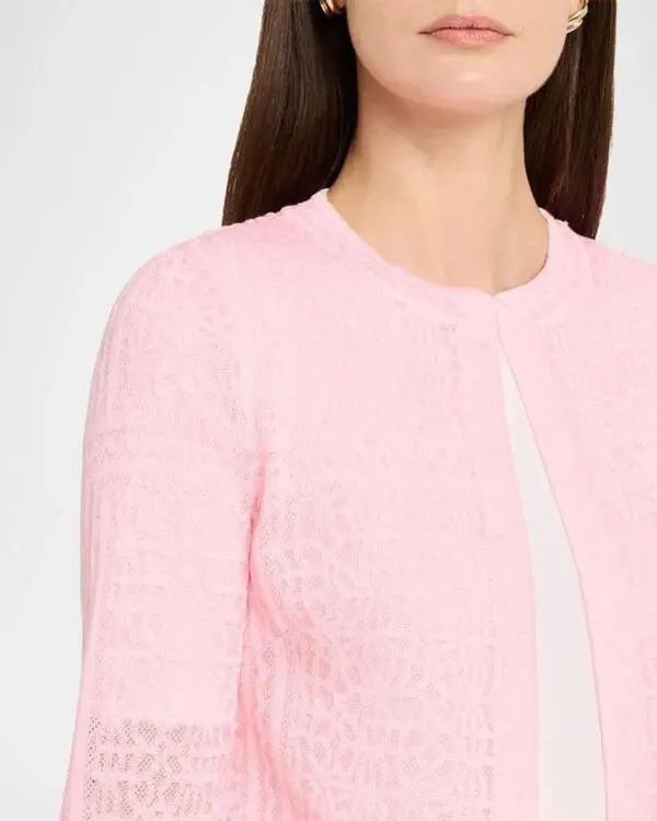 Misook Heritage 3/4-sleeve Lace Knit Jacket