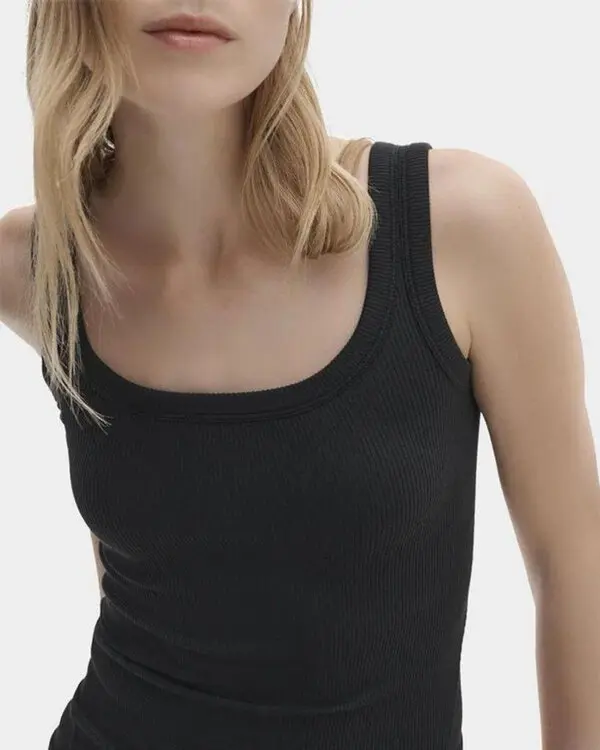 Rag & Bone The Essential Ribbed Tank Top - Black