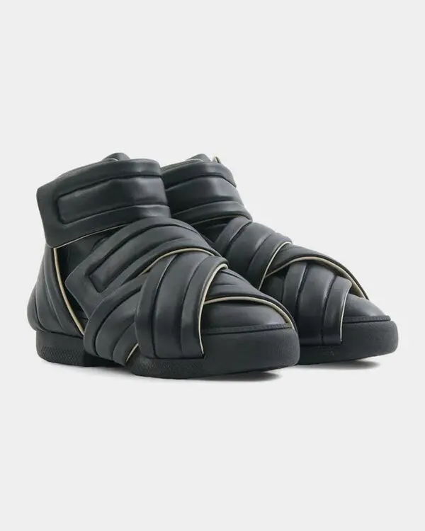 MAISON MARGIELA Apos;s Future Show Leather Grip-strap High-top Sneakers