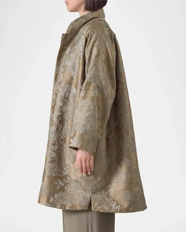 Eskandar Chinese Imperial Coat With Chinese Collar