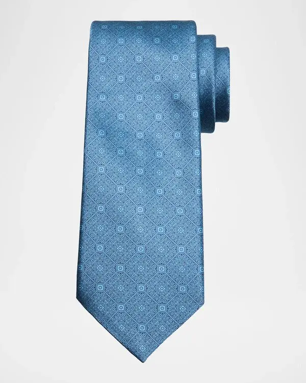 Stefano Ricci Apos;s Macro Mosaic-print Silk Tie - 010 Light