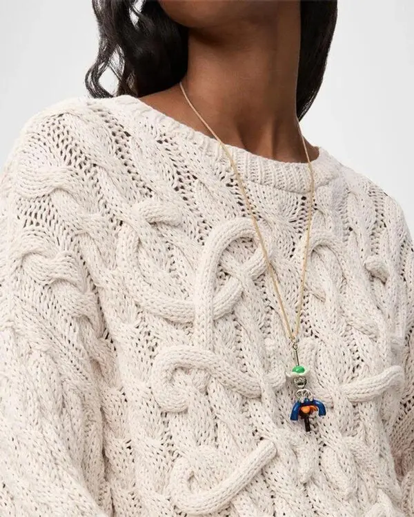 Loewe X Paula & Apos;s Ibiza Anagram Cable-knit Sweater