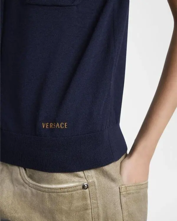 Versace Knit Button-front Shirt