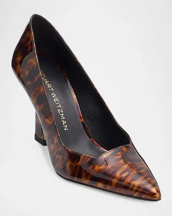 STUART WEITZMAN 85mm Vinnie Tortoise-printed Leather Pumps