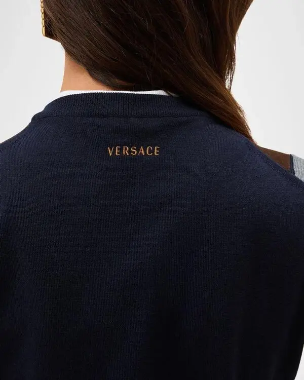 Versace Suede Patchwork Sweater Vest