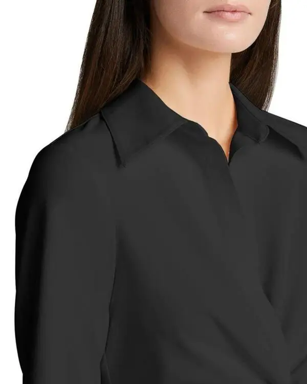 Cinq À Sept Mckenna Long-sleeve Collared Top - Black