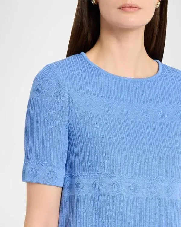 Misook Crewneck Geometric-knit Tunic