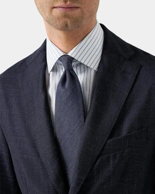 Eton Brushed-plaid Wool-silk Jacket