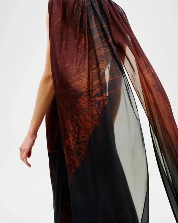 Silvia Tcherassi Sabina Maxi Dress With Cape