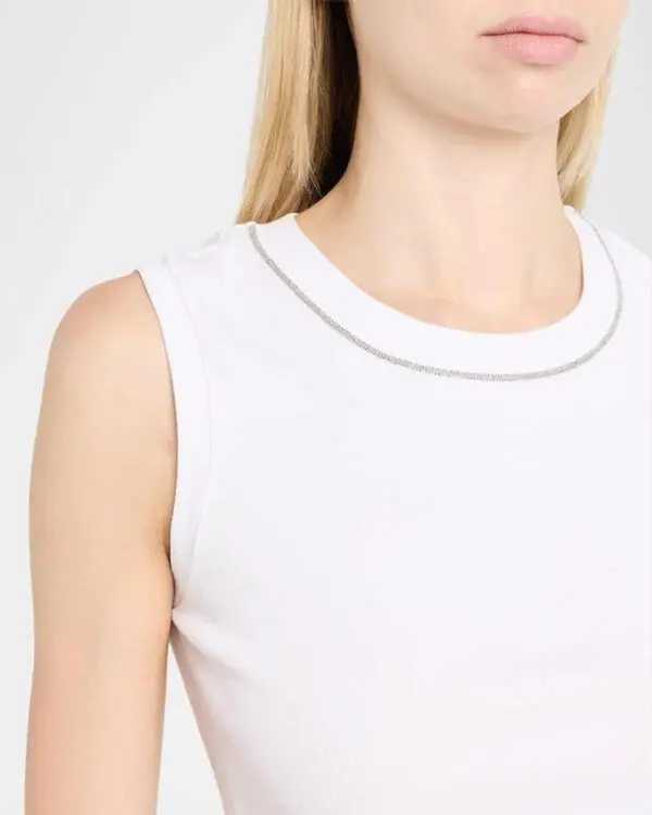 Peserico Punto Luce Crewneck Rib Knit Top
