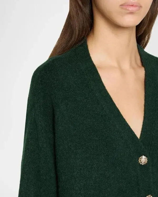 Cinq À Sept Briana Feather-cuff Knit Cardigan