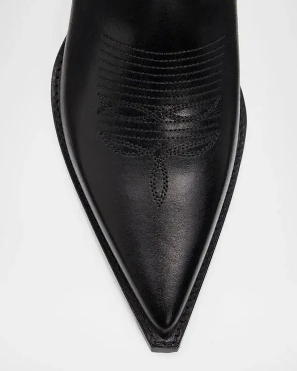 Partlow 60mm Rylie Leather Cowboy Boots - Nero