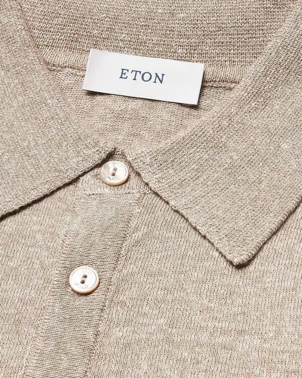 Eton Apos;s Linen-cotton Fine Knit Polo Shirt