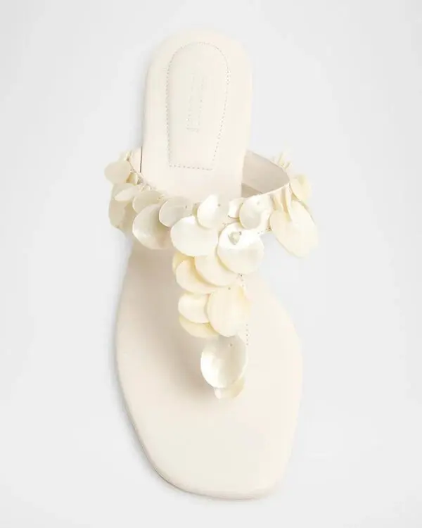 Simkhai Elin Shell Leather Thong Sandals