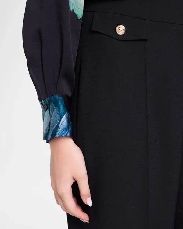 Elie Tahari Isla High-rise Straight-leg Pants