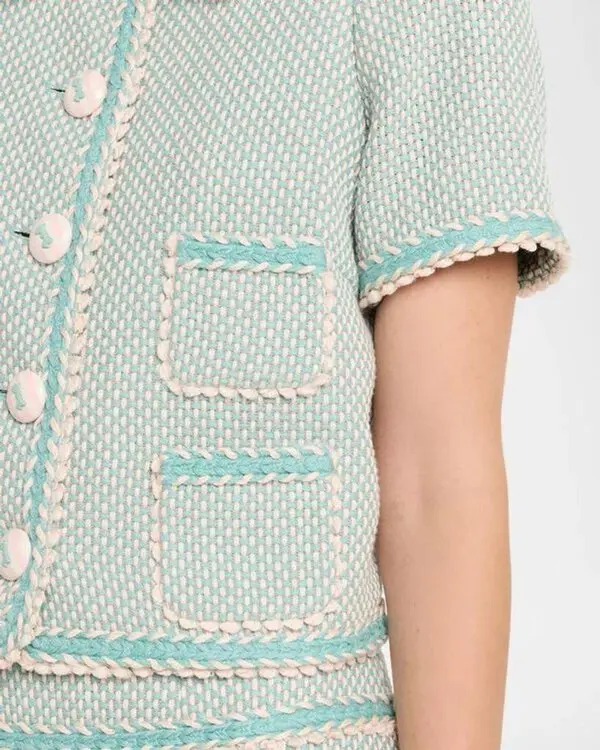 MAISON COMMON Short-sleeve Cotton Tweed Jacket