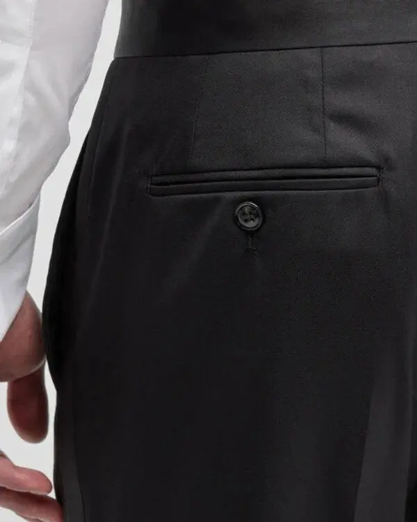Giorgio Armani Apos;s Tonal Wool-blend Tuxedo Pants