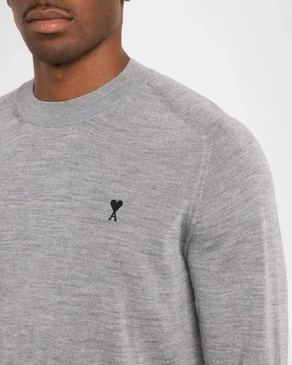 AMI Paris Apos;s Wool De Coeur Crewneck Sweater