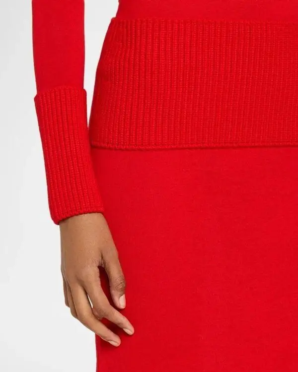 Alaïa Merino Wool Long-sleeve Bodycon Maxi Dress - Rouge