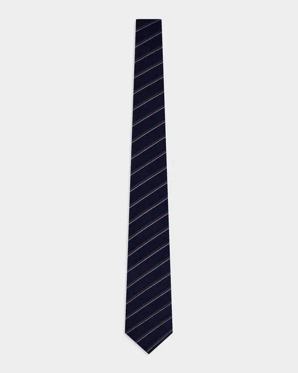 Giorgio Armani Varsity Striped Silk Tie - Brown