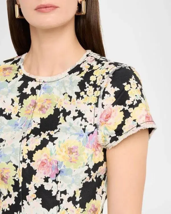 Cinq À Sept Denim Ikat Bouquet Mini Dress