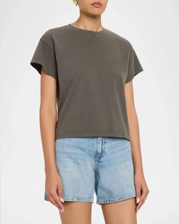 Rag & Bone Boxy Washed Cotton Tee - Slate