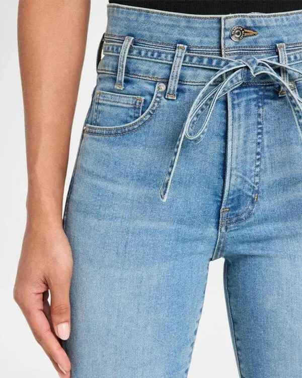Veronica Beard Beverly Belted High-rise Flare Jeans - Supernova