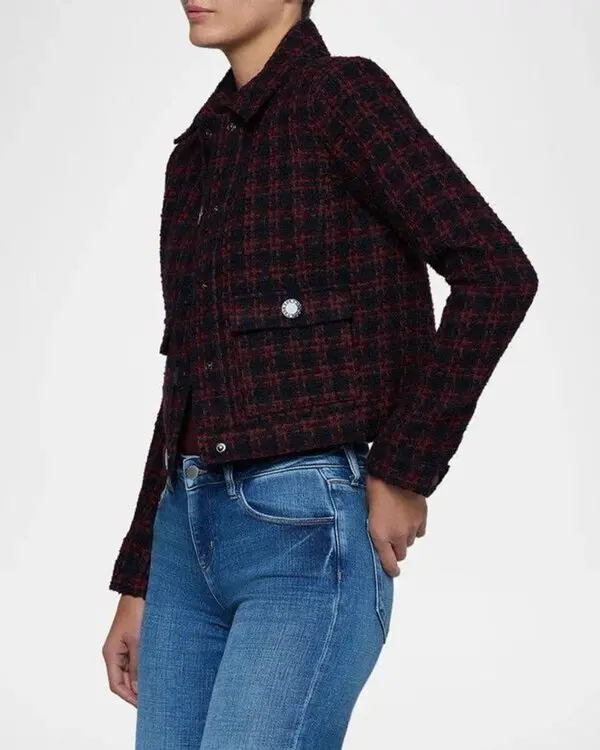 L & APOS;AGENCE Nyx Tweed Crop Jacket