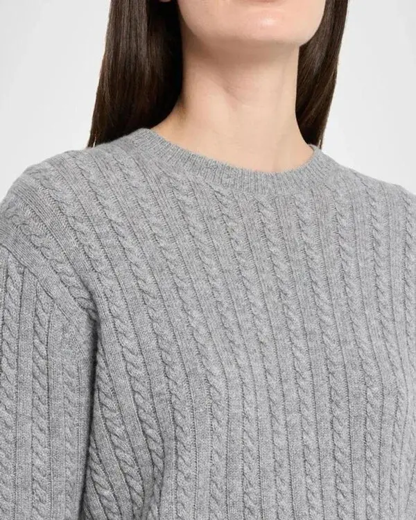 Theory Cashmere Short-sleeved Crop Sweater