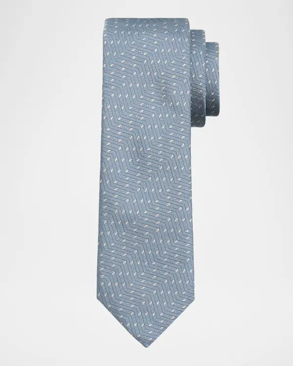 Giorgio Armani Apos;s Jacquard Chevron Silk Tie