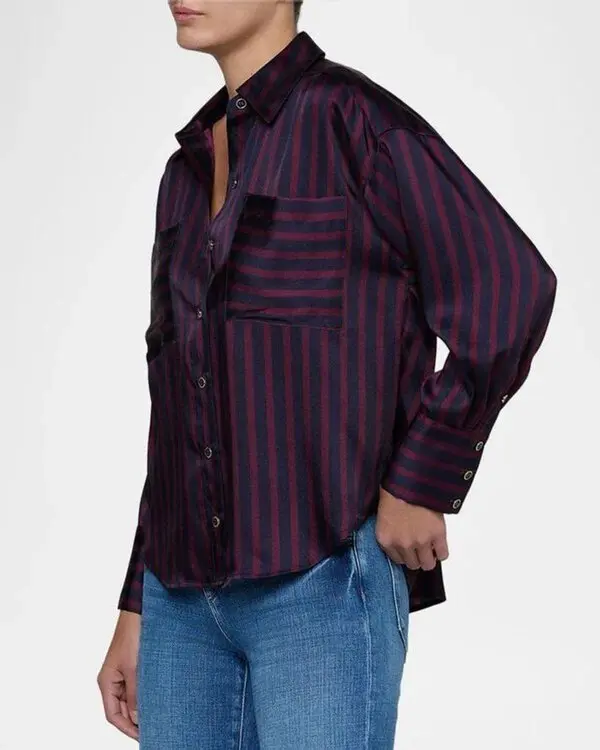 L & APOS;AGENCE Eliora Striped Relaxed Blouse