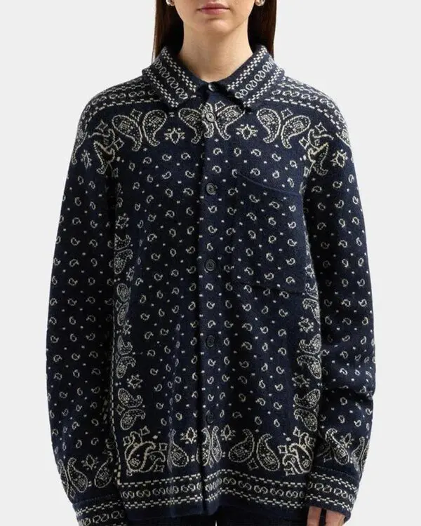 Guest In Residence Wild Rag Paisley Cashmere Knit Shirt