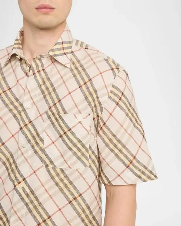 Burberry Apos;s Roland Check Linen Shirt