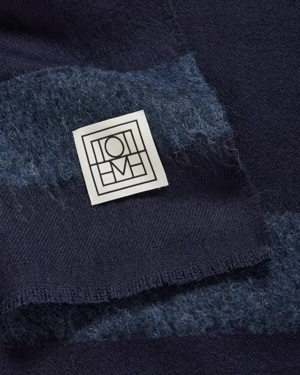TOTEME Monogram Twill Scarf - Navy