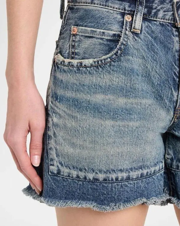 Moussy Vintage Remo Remake Frayed Denim Shorts