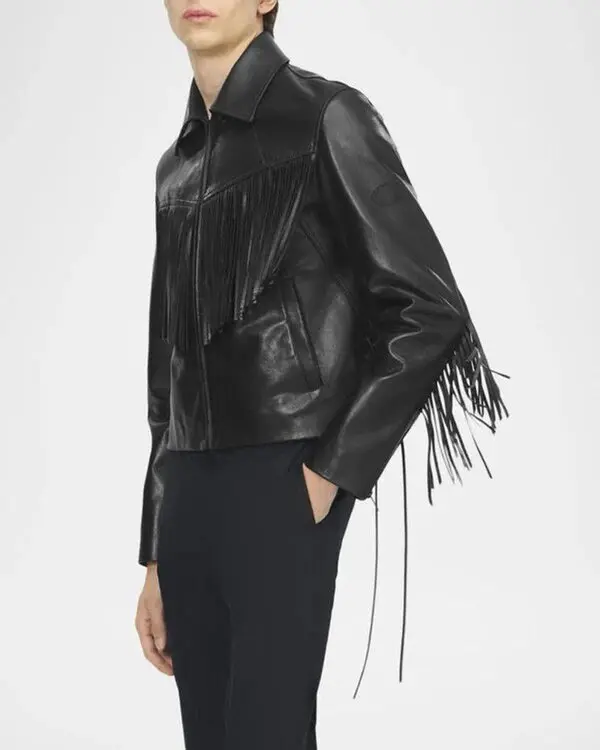 Alexander McQueen Apos;s Western Fringe-trim Leather Jacket