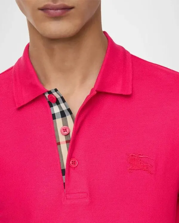 Burberry Apos;s Check-placket Cotton Pique Polo Shirt