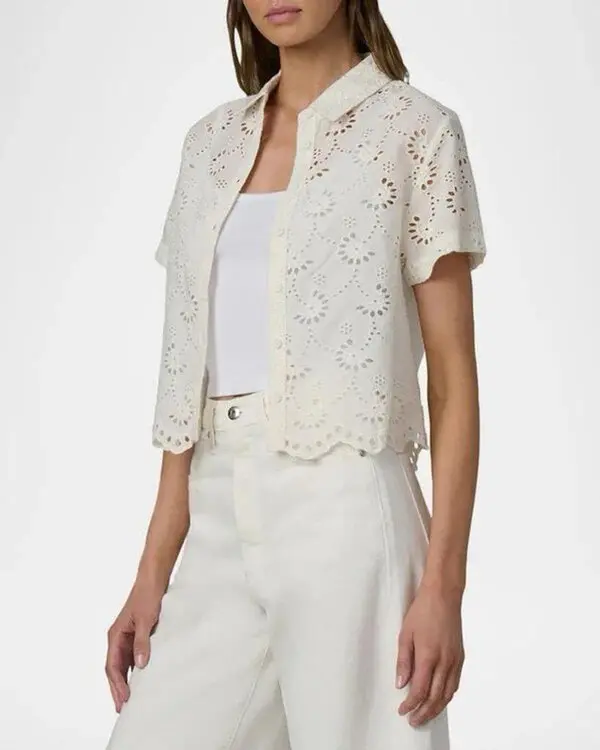 JOE & APOS;S JEANS The Eyelet Short-sleeve Shirt - Ecru