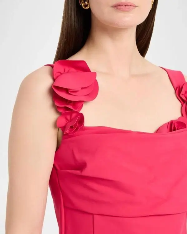 Chiara Boni La Petite Robe Dunca Floral Applique Square-neck Mini Dress