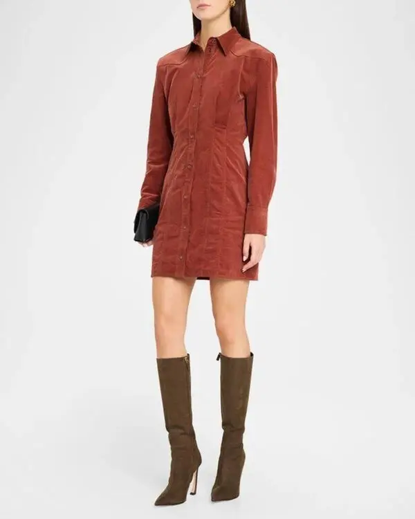 Veronica Beard Evren Corduroy Mini Shirtdress