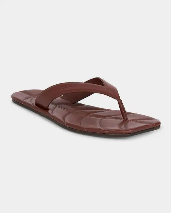 JW Anderson Leaf Leather Flat Thong Sandals