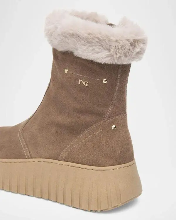 NEROGIARDINI Platform Suede Ankle Boots - Mocha
