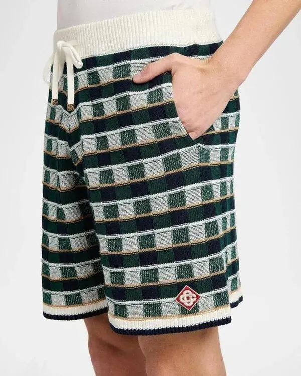 Casablanca Mosaic Cotton Knit Shorts - Multi