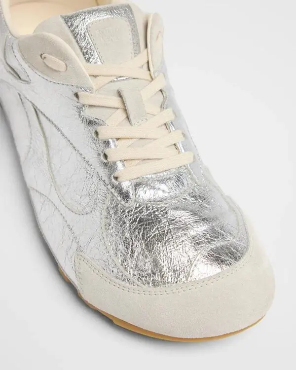 Bottega Veneta Apos;s Orbit Flash Laminated Leather Low-top Sneakers
